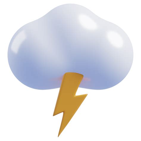 3d Cute Cloud Cartoon Weather Icon Cloud And Thunder 3d Rendering