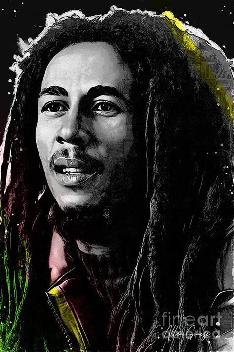Bob Marley Mixed Medium Artwork Drawing By Allan Gonese Fine Art America