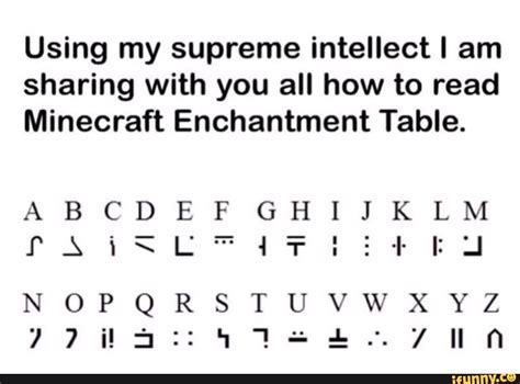 How To Read Minecraft Enchantment Table