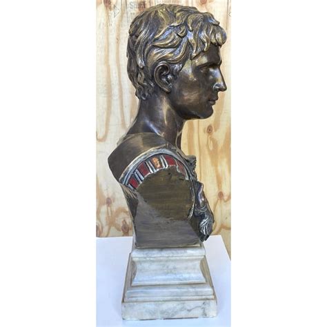 After The Antique Polychromed Bronze Bust Of The Prima Porta Augustus