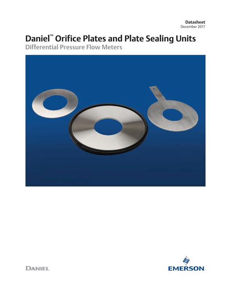 PDF Daniel Orifice Plates And Plate Sealing Units Daniel Paddle