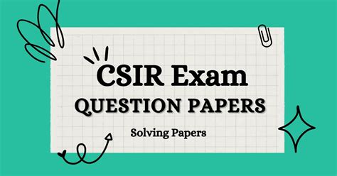 Download Csir Previous Year Question Papers