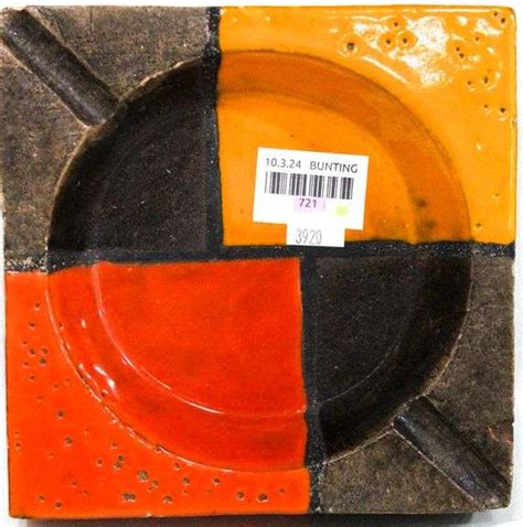 Mcm Aldo Londi Bitossi Mondrian Pottery Geometric Smoking Tray No