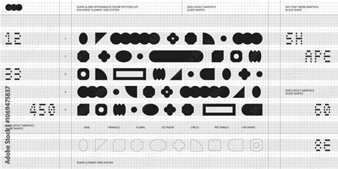 Shape Element Layout Graphic Design With Dot Font Lettering Typo And