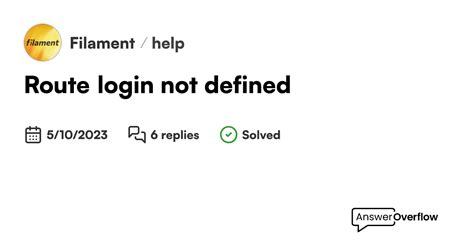Route Login Not Defined Filament