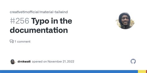 Typo In The Documentation · Issue 256 · Creativetimofficial Material Tailwind · Github