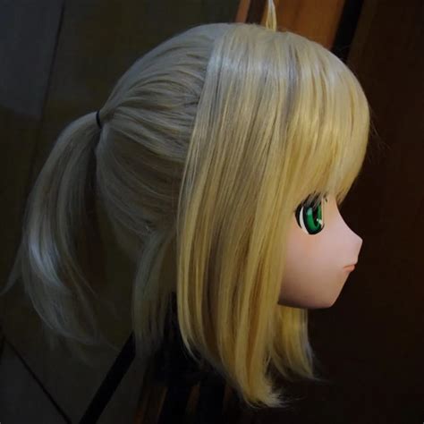 C2 019 Full Head Female Face Anime Kiger Mask Cosplay Kigurumi Zentai