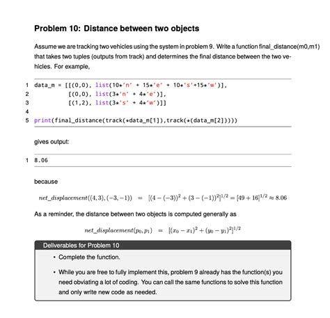 Solved Problem 10 Distance Between Two Objects Assume We