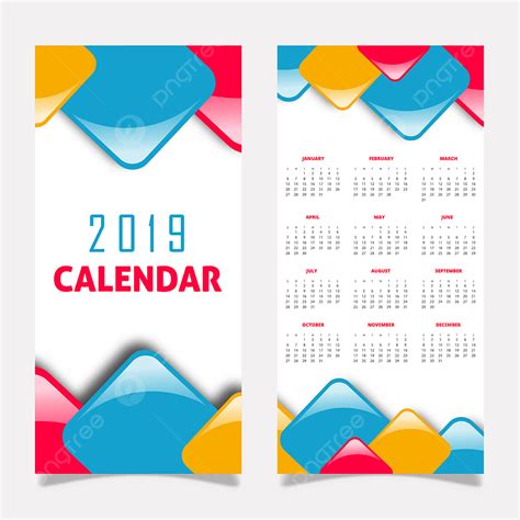 Gambar Vektor 2019 Desain Kalender Templat Untuk Unduh Gratis Di Pngtree