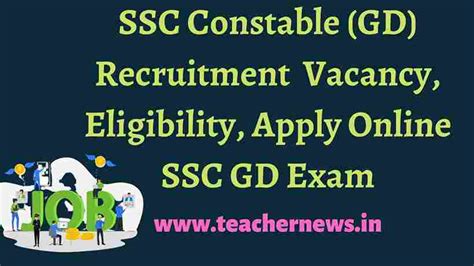 SSC GD Constable Recruitment 2022 Vacancy Eligibility Apply Online