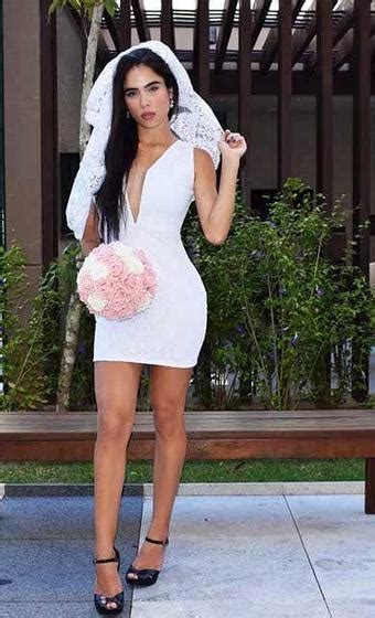 Vestido De Noiva Curto Casamento Civil Em Renda Xxg Partylight
