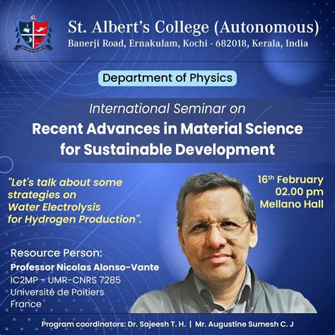 Recent Advances In Material Science For Sustainable Development St Alberts College