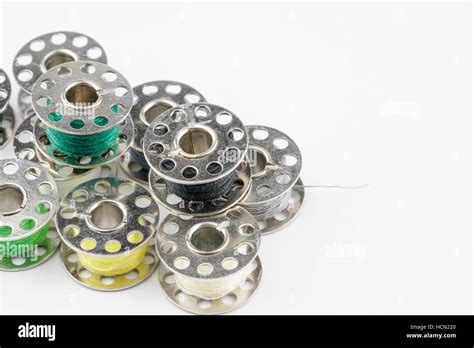 Spools Of Thread With Close Up View Stock Photo Alamy