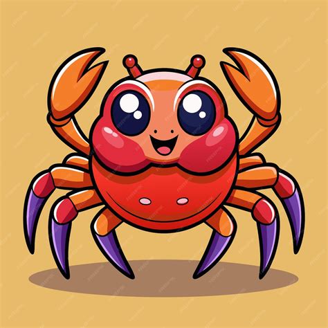 Cute Spider Crab Cartoon Vector Art Premium Ai Generated Vector