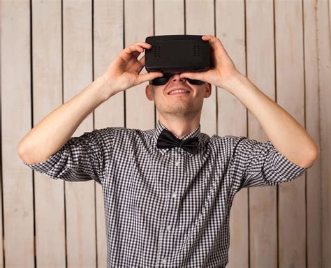 Premium Photo Man In Virtual Reality Helmet Vr Glasses