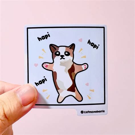 Sg Corporate Humor Cat Meme Sticker Hapi Hapi Hapi Waterproof Vinyl Sticker 1 Piece