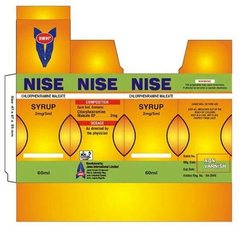 Chlorpheniramine Maleate Syrup 60 Ml At Best Price In Ahmedabad Id