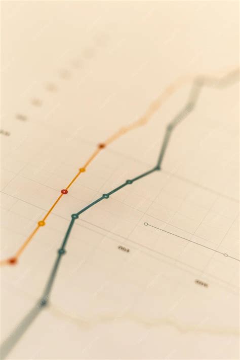 A Line Graph Showing Gradual Market Growth On A Light Beige Backdrop Premium Ai Generated Image