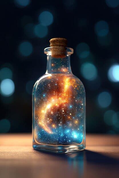 Premium Ai Image Magic In A Glass Bottle Simulated Starry Sky Cosmic