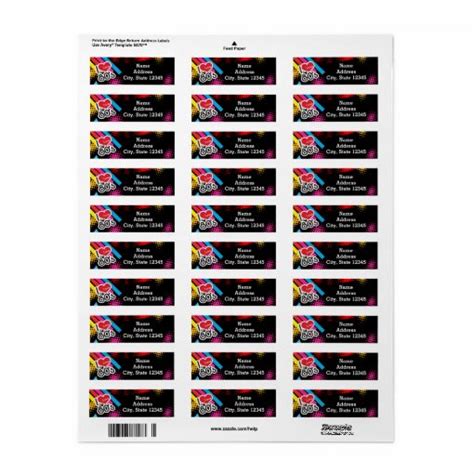 80s Eighties Party Retro Address Labels Sticker Zazzle