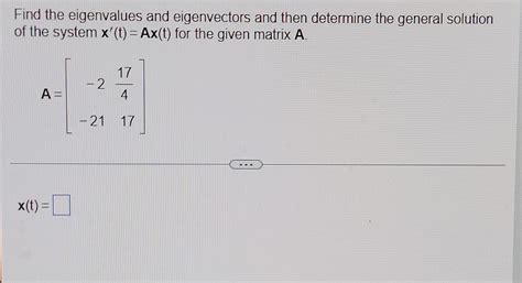 Solved Find The Eigenvalues And Eigenvectors And Then