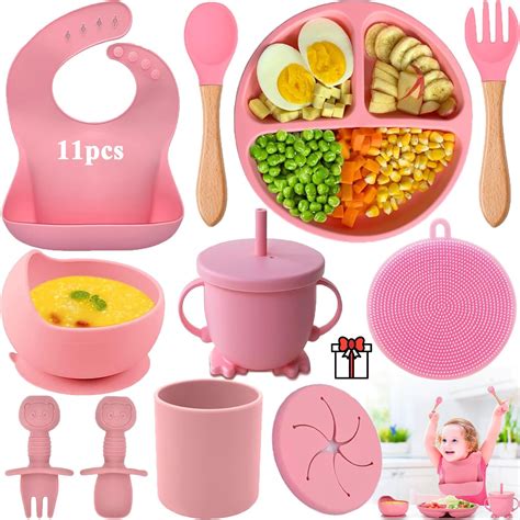 Set De Comida Complementariavajilla De Silicona Incluye Plato Tazón