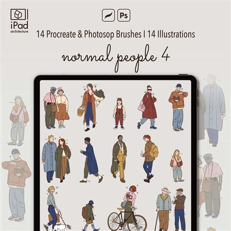 Procreate And Photoshop Normal People Brushset And Illustrations 4 Toffu
