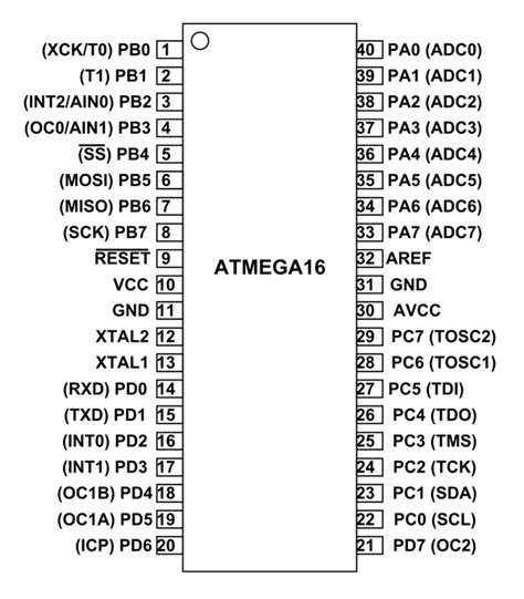 Atmega16 Circuit Diagram