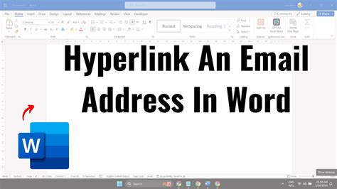How To Hyperlink An Email Address In Word Youtube