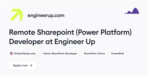 Engineer Up Hiring Sharepoint Power Platform Developer • Remote Work