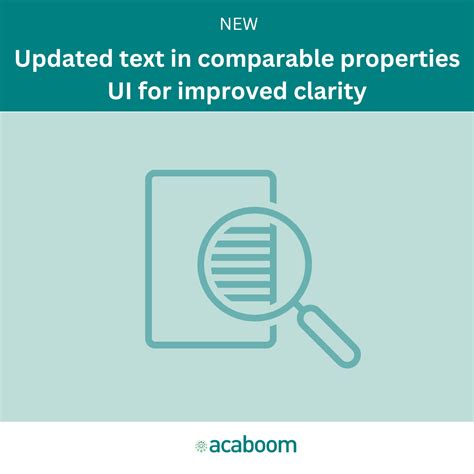 Updated Text In Comparable Properties Acaboom