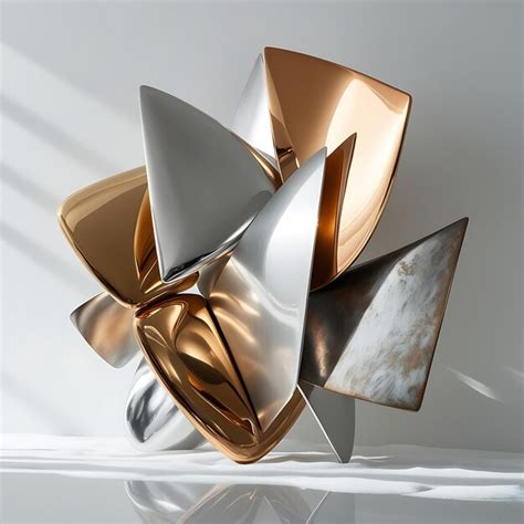 A Dynamic Abstract Background Featuring Glossy Overlapping Geometric Shapes In Metallic Shades