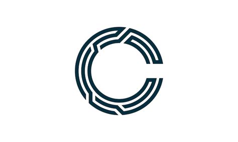 Logotipo Digital Del Monograma C Vector Premium