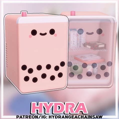 Kawaii Boba Tea Mini Fridge Functional Hydra Sims 4 Sims 4 Restaurant Sims 4 Cc Folder