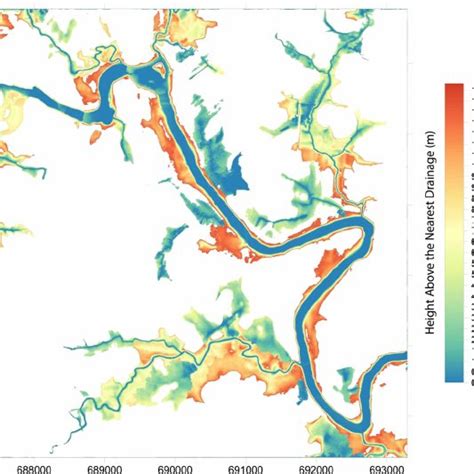 A Height Above The Nearest Drainage Hand Contours Hand Contour Download Scientific Diagram