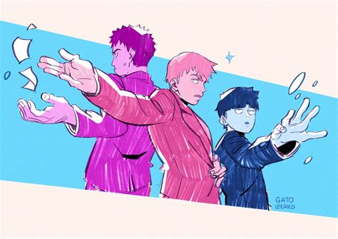 Kageyama Shigeo Reigen Arataka And Serizawa Katsuya Mob Psycho 100