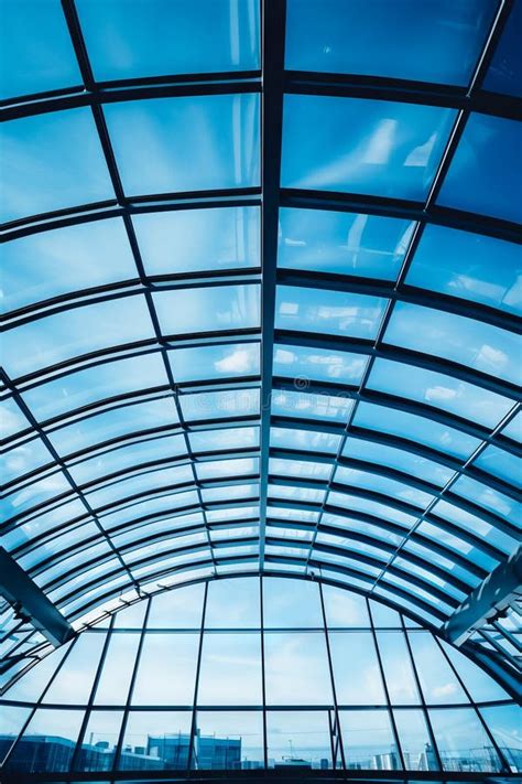 Large Open Building With Sky View From Inside It Generative Ai Stock