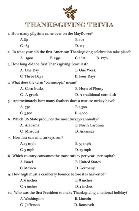 Fun Printable Trivia Questions And Answers