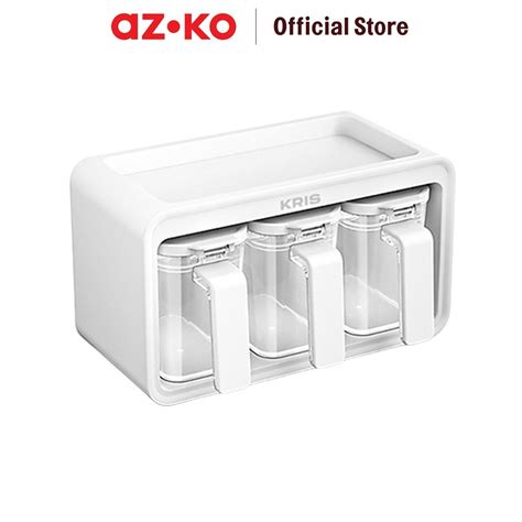 Jual Azko Kris Set 4 Pcs Tempat Bumbu Dapur Putih Shopee Indonesia