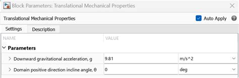 Gravity And Friction In The Position Based Translational Domain Matlab And Simulink