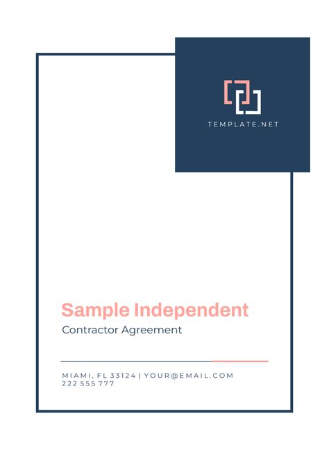 Free Sample Independent Contractor Agreement Template To Edit Online