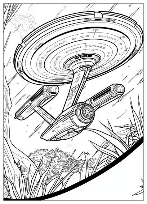 Trek Star Coloring Enterprise Pages Tas Book Printable Startrek
