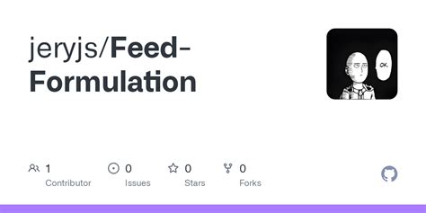 Github Jeryjsfeed Formulation