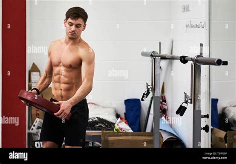 Tom Daley Working Out In The Gym At The Aquatics Centre At The Queen