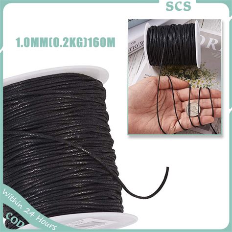 160m Waxed Polyester Cord 1mm Diameter Waxed Thread Bracelet Rope For
