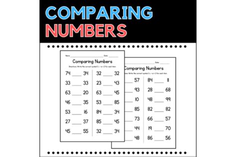 Comparing Numbers Worksheets Graphic By Atlasart Creative Fabrica