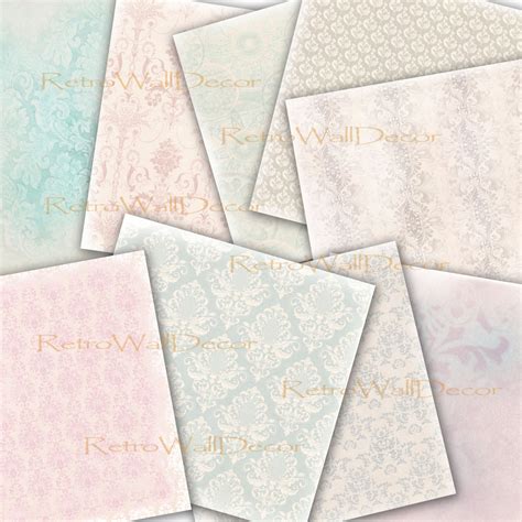 Damask Digital Paper Damask Background Damask Floral Etsy