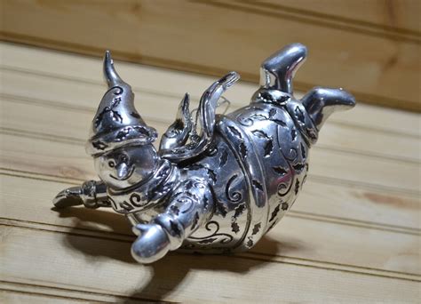 Vintage Plastic Silver Flying Snowman Ornament Listing For 1 2