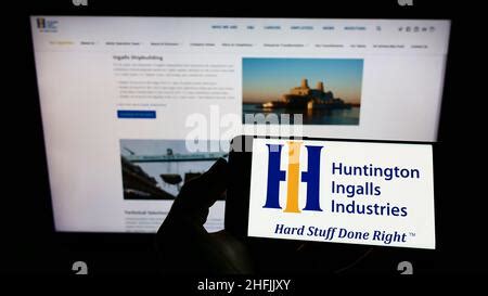 Cellphone With Logo Of American Shipbuilding Company Hii Corporate On