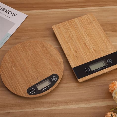Kemorela Kitchen Scale Cutting Board Scale Bamboo Led Display Wood Food